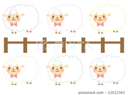 Sheep sideways - Stock Illustration [12012361] - PIXTA