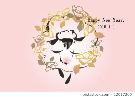 New year's card (sheep year) - Stock Illustration [12017260] - PIXTA