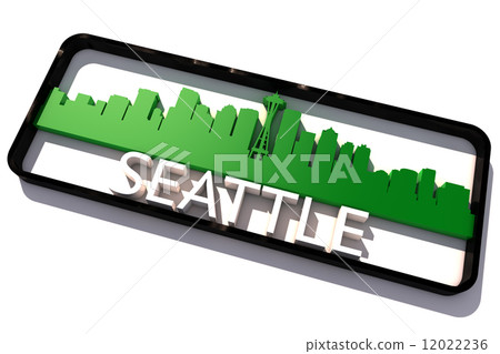 Seattle USA logo with the base colors of the...-插圖素材 [12022236] - PIXTA圖庫
