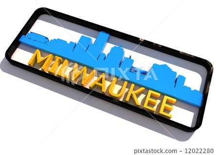 Milwaukee USA logo with the base colors of the... - Stock Illustration ...