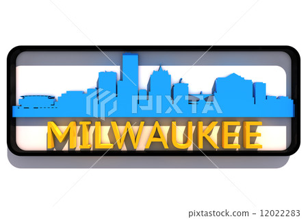 Milwaukee USA logo with the base colors of the... - Stock Illustration ...