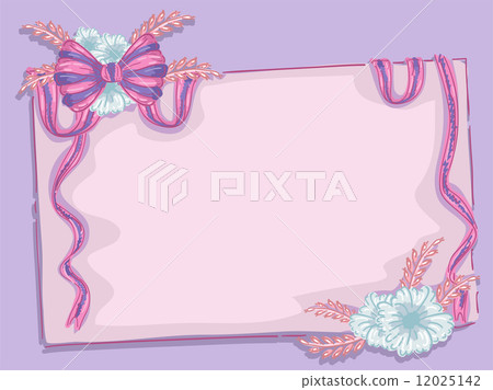 Floral Ribbon Background - Stock Illustration [12025142] - PIXTA