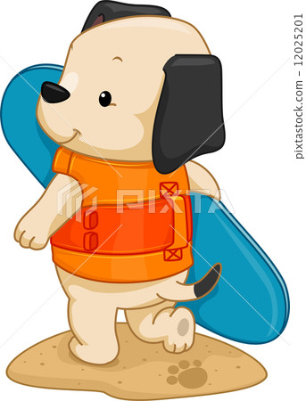 Surfer Dog - Stock Illustration [12025201] - PIXTA