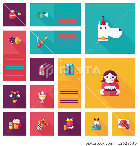 happy birthday flat ui background , eps10 - Stock Illustration ...