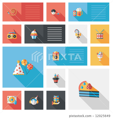 happy birthday flat ui background , eps10 - Stock Illustration ...