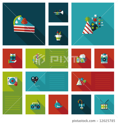 happy birthday flat ui background , eps10 - Stock Illustration ...