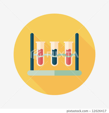 test tube flat icon with long shadow - Stock Illustration [12026417 ...