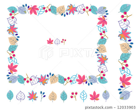 Autumn color frame Nanten - Stock Illustration [12033903] - PIXTA