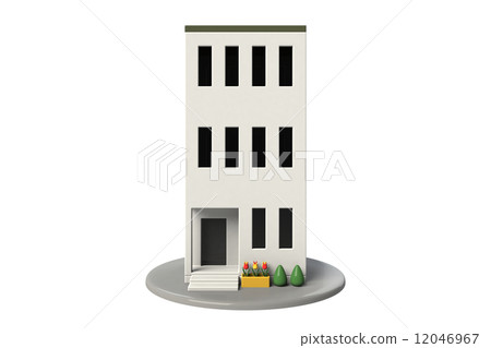Two story building - Stock Illustration [12046967] - PIXTA