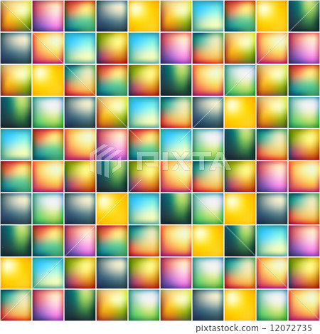 Glossy colorful mosaic square cells grid - Stock Illustration [12072735 ...