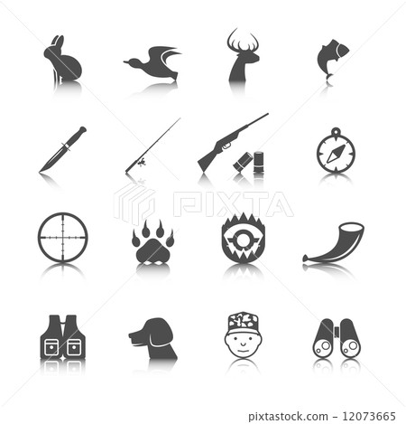 Set of Hunting Icons - Stock Illustration [12073665] - PIXTA