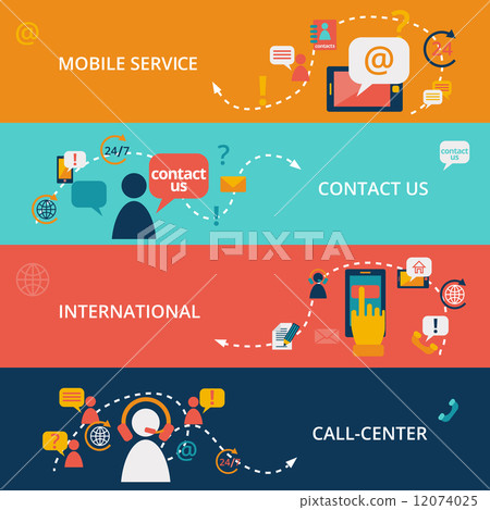Contact us banners - Stock Illustration [12074025] - PIXTA