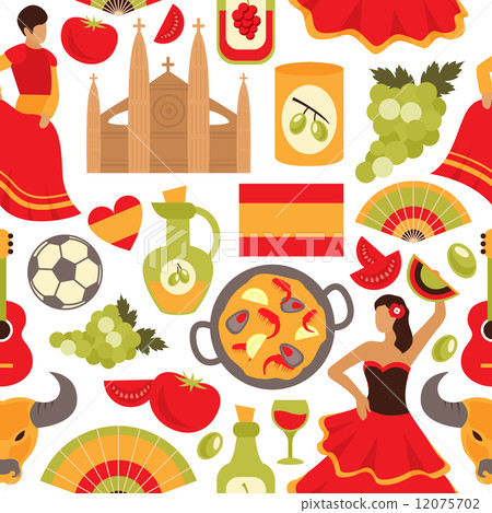Spain seamless pattern - Stock Illustration [12075702] - PIXTA