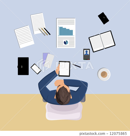Office worker top view - Stock Illustration [12075865] - PIXTA