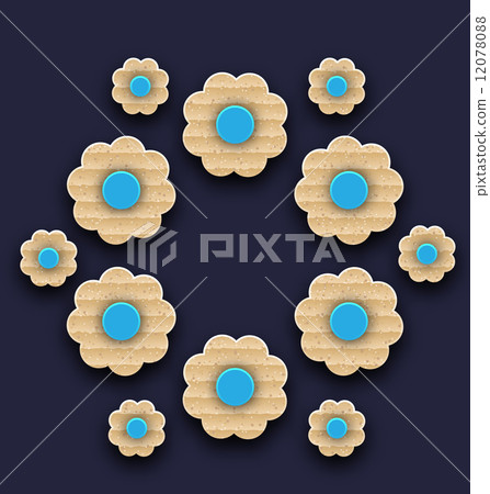 Paper flowers background, handmade composition - Stock Illustration ...