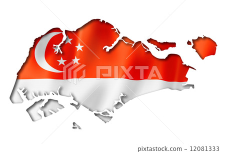 Singaporean flag map - Stock Illustration [12081333] - PIXTA