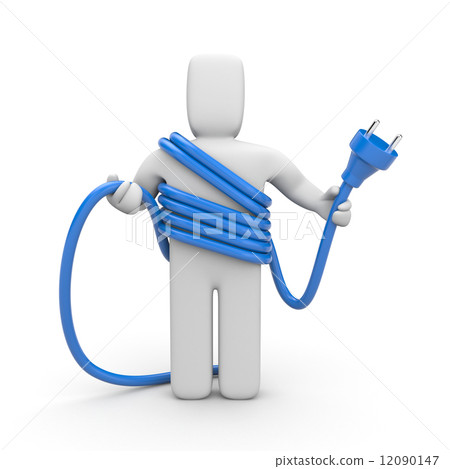 Person hold cable. Cableman - Stock Illustration [12090147] - PIXTA