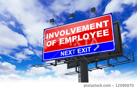 Involvement of Employee on Red Billboard. - Stock Illustration ...