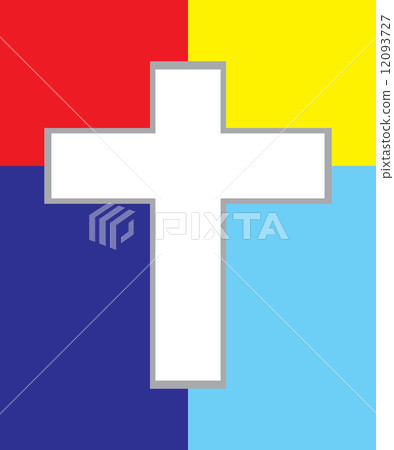 White Jesus Cross on Colorful Background - Stock Illustration [12093727 ...