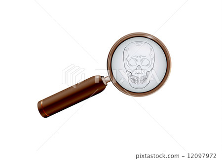 skull and magnifying glass - Stock Illustration [12097972] - PIXTA