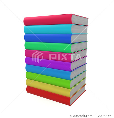 Stack of coloured books - Stock Illustration [12098436] - PIXTA