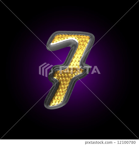 vector silver figure with gold 7 - Stock Illustration [12100780] - PIXTA