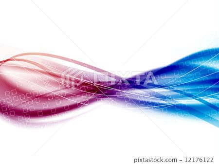 Satin swoosh lines flow - blue pink waves - Stock Illustration ...