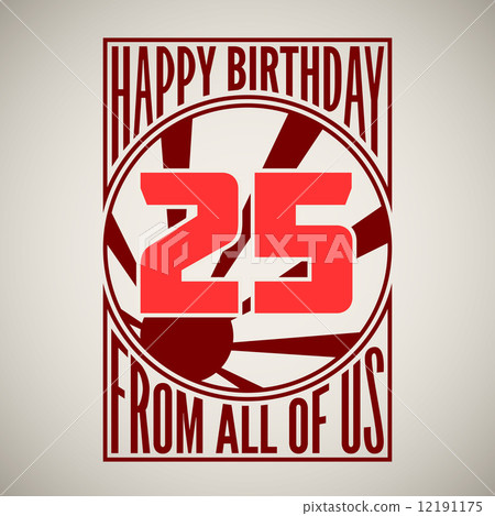 Retro poster. Happy birthday.-插圖素材 [12191175] - PIXTA圖庫