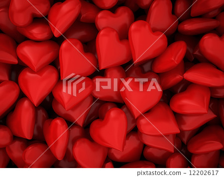 Many red hearts - Stock Illustration [12202617] - PIXTA