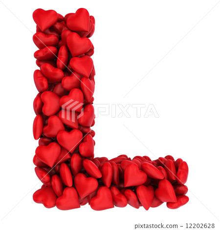 L letter made of little hearts - Stock Illustration [12202628] - PIXTA
