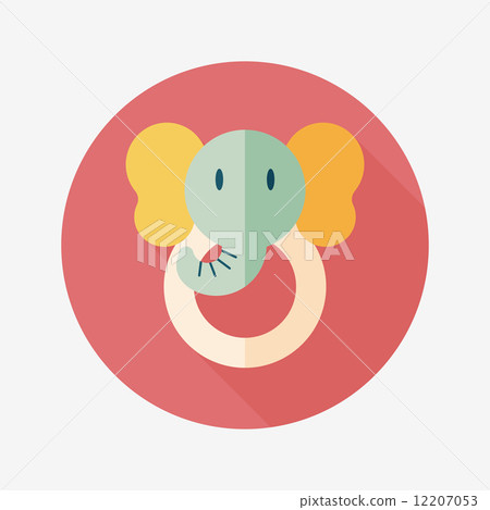 elephant toy flat icon with long shadow,eps10 - Stock Illustration ...