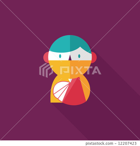 Female patient flat icon with long shadow - Stock Illustration ...