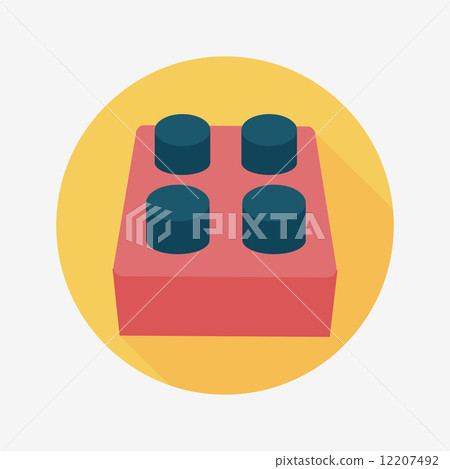 bricks toy flat icon with long shadow,eps10-插圖素材 [12207492] - PIXTA圖庫