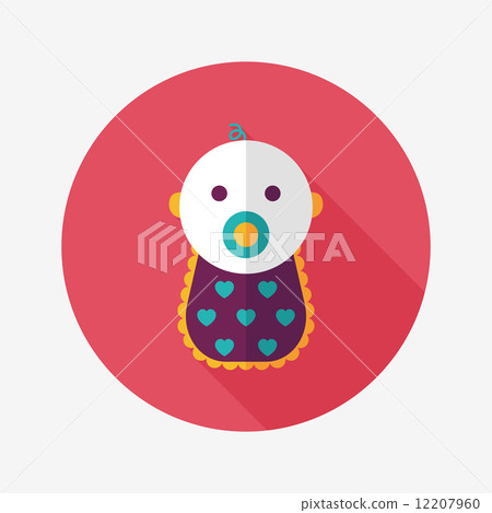 baby flat icon with long shadow,eps 10-插圖素材 [12207960] - PIXTA圖庫