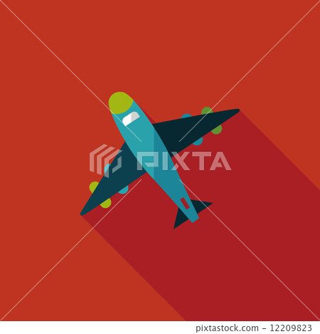 airplane flat icon with long shadow - Stock Illustration [12209823] - PIXTA
