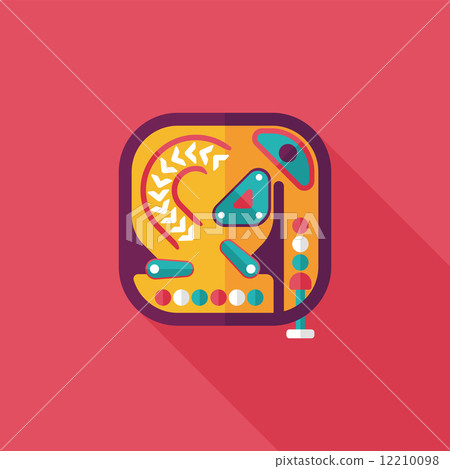 Pinball flat icon with long shadow,eps10 - Stock Illustration [12210098 ...