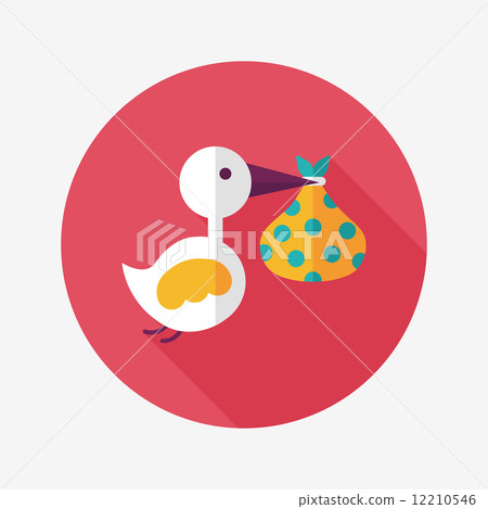 bird and baby flat icon with long shadow,eps10 - Stock Illustration ...