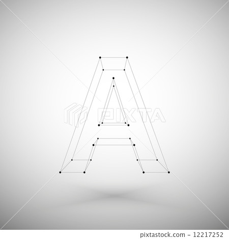 Three dimensional mesh stylish alphabet letter... - Stock Illustration ...
