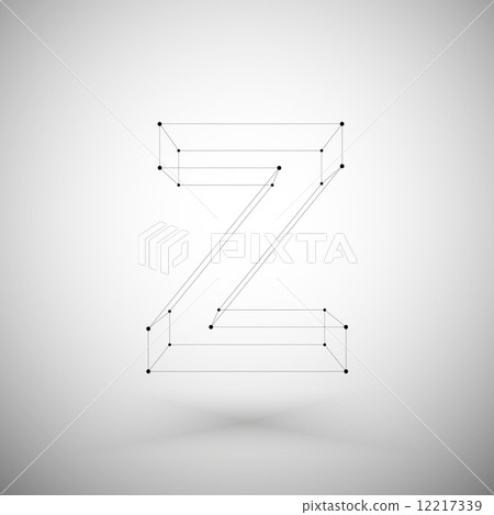 Three dimensional mesh stylish alphabet letter... - Stock Illustration ...