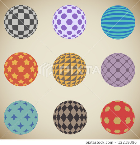 Plain retro color patterned sphere vector... - Stock Illustration ...