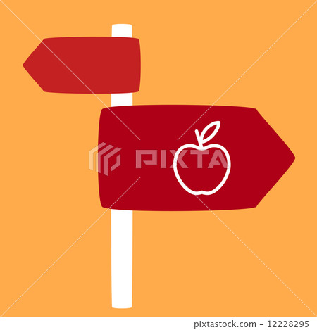street sign with apple - Stock Illustration [12228295] - PIXTA