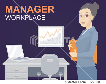 Vector illustration portrait of a woman manager... - Stock Illustration ...