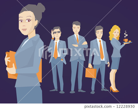 Vector illustration portrait of a woman manager... - Stock Illustration ...