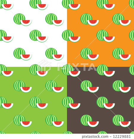 Vector flat watermelons seamless pattern - Stock Illustration [12229881 ...