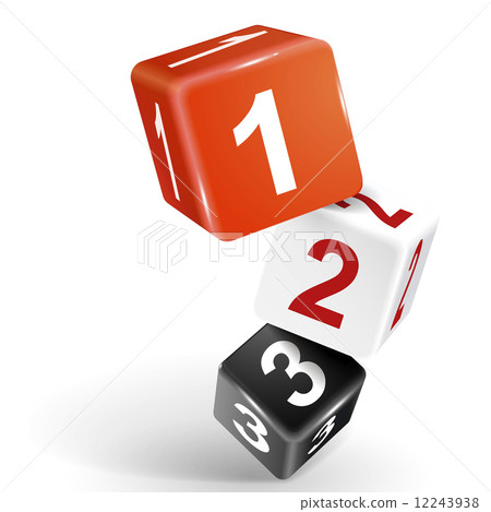number, cube, 3d - Stock Illustration [12243938] - PIXTA