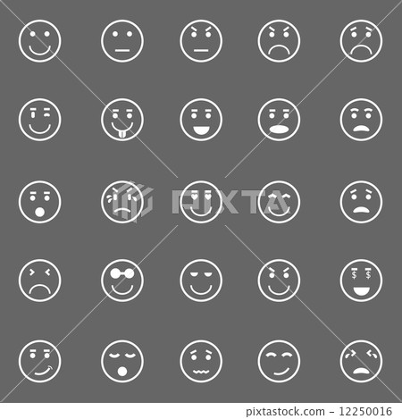 Circle face icons on gray background - Stock Illustration [12250016 ...