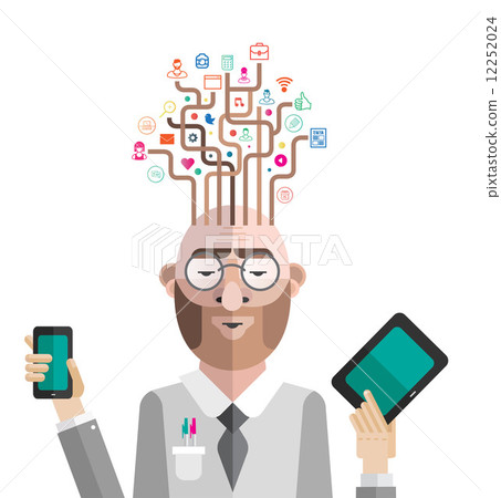 Businessman with application ideas vector - Stock Illustration ...