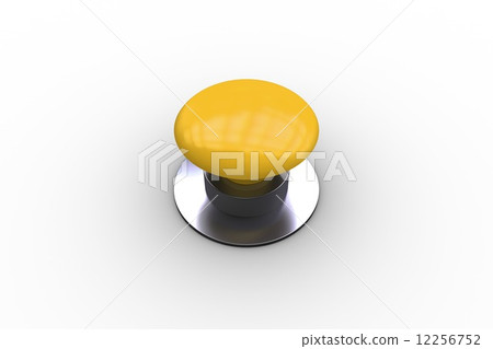 Digitally generated shiny yellow push button - Stock Illustration ...
