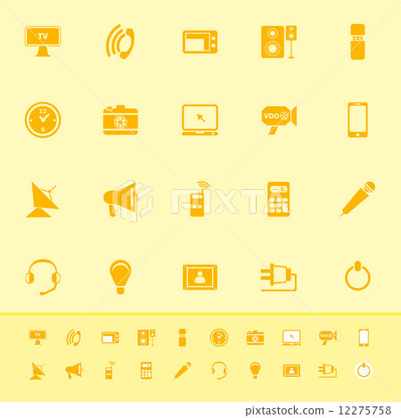 Electronic color icon on yellow background - Stock Illustration ...