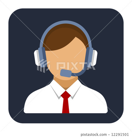 Call Center Operator or Manager with Headset... - Stock Illustration ...